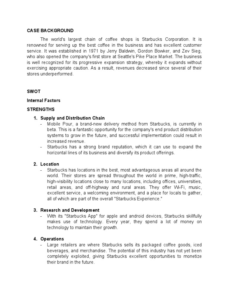 Starbucks Case Study Analysis | PDF | Starbucks | Economic Growth