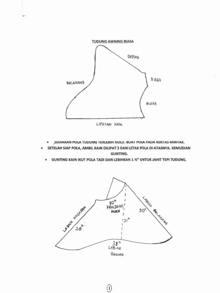 Nota Panduan Tudung Awning Biasa | PDF