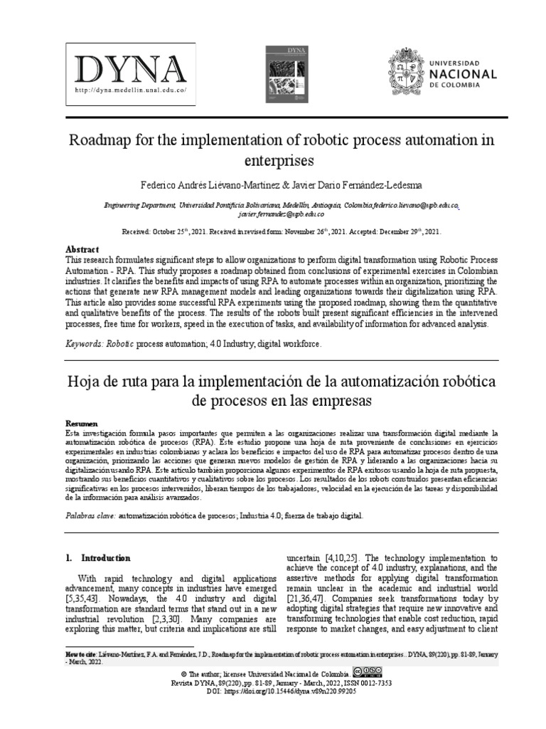 RPA Roadmap for Enterprises | PDF | Automation | Control Theory