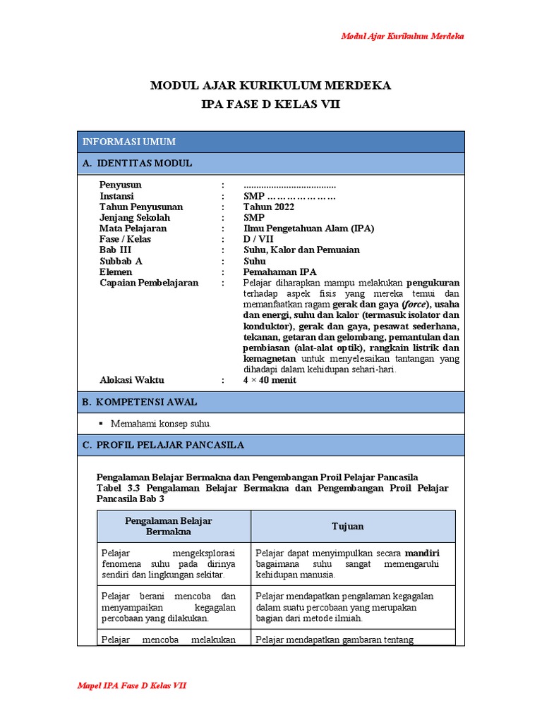 Modul Ajar BAB III | PDF