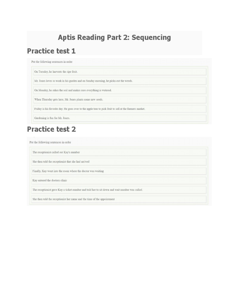 Aptis Reading Part 2 | PDF