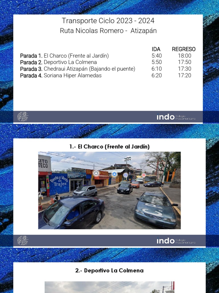 Transporte RUTAS 2023-2024 NICOLASROMERO-ATIZAPAN - NEW - k45EzW | PDF