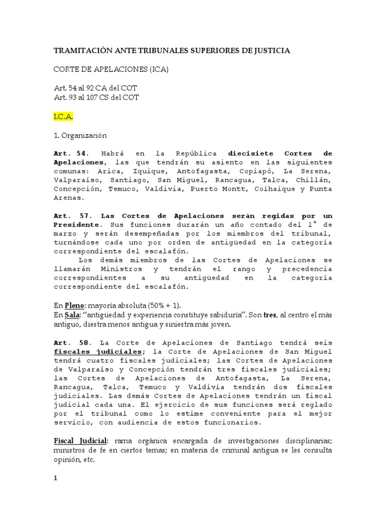 Tramitación Ante Tribunales Superiores de Justicia | PDF | Apelación ... Tramitación Ante Tribunales Superiores de Justicia | PDF | Apelación ...