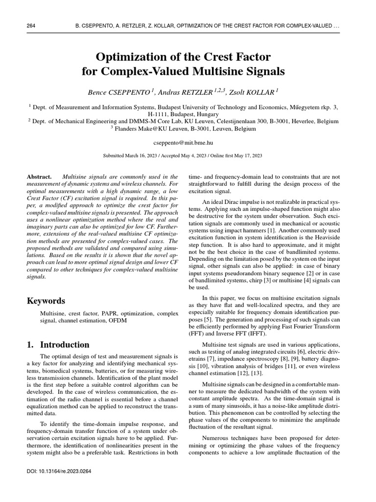 Optimization of The Crest Factor For Complex-Value | PDF | Modulation | Mathematical Optimization