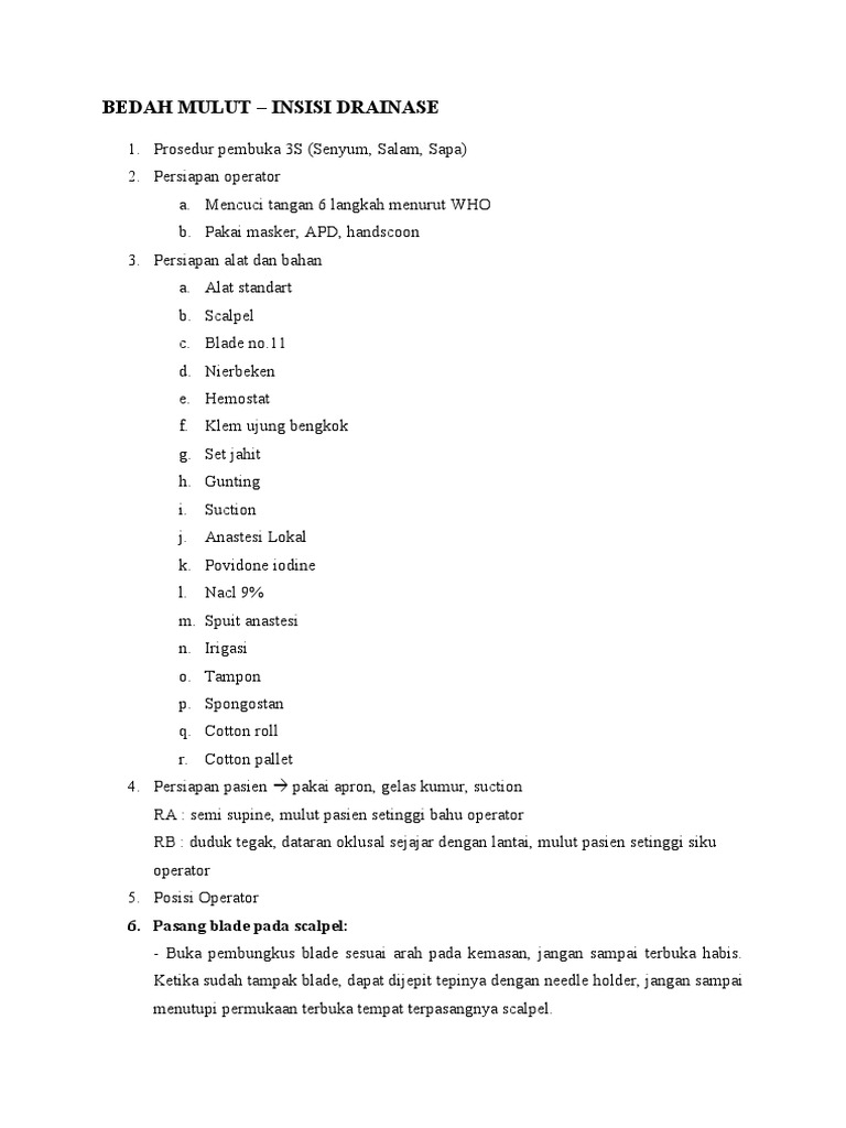 Bedah Mulut-Insisi Drainase | PDF