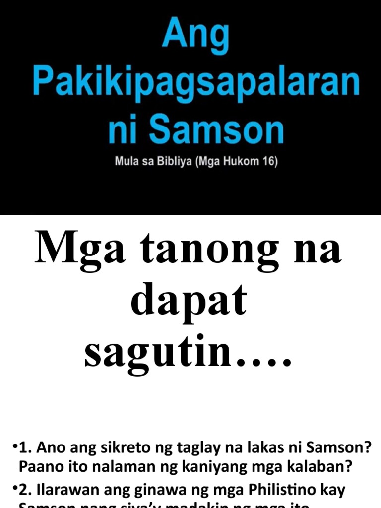 Ang Pakikipagsapalaran Ni Samson | PDF Ang Pakikipagsapalaran Ni Samson | PDF