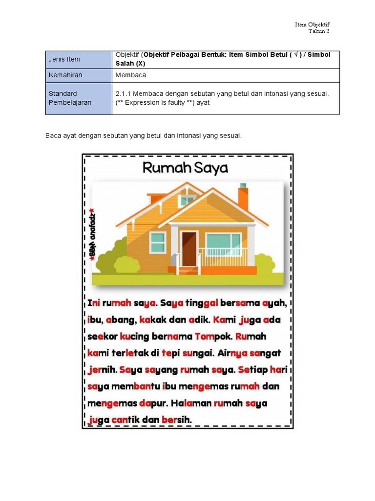 OPB (Item Simbol Betul ( ) Simbol Salah (X) ) | PDF