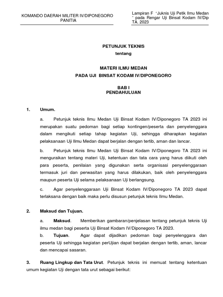 Juknis Ilmed Uji Binsat 2023 | PDF