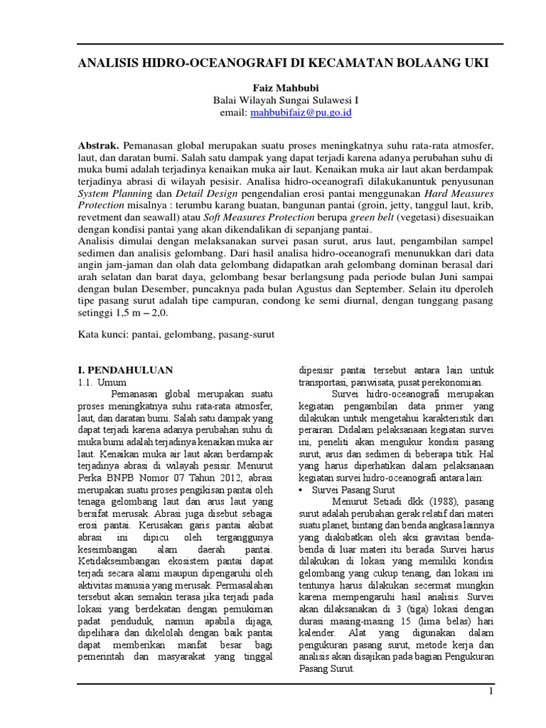 Jurnal - Analisis Hidrooseano Grafi Bolaang Uki | PDF