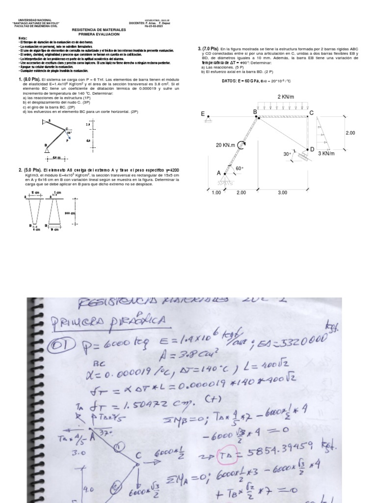 prac-resis-2022-II-P1 Solucionado | PDF | Mecánica | Mecánica de Medios ...