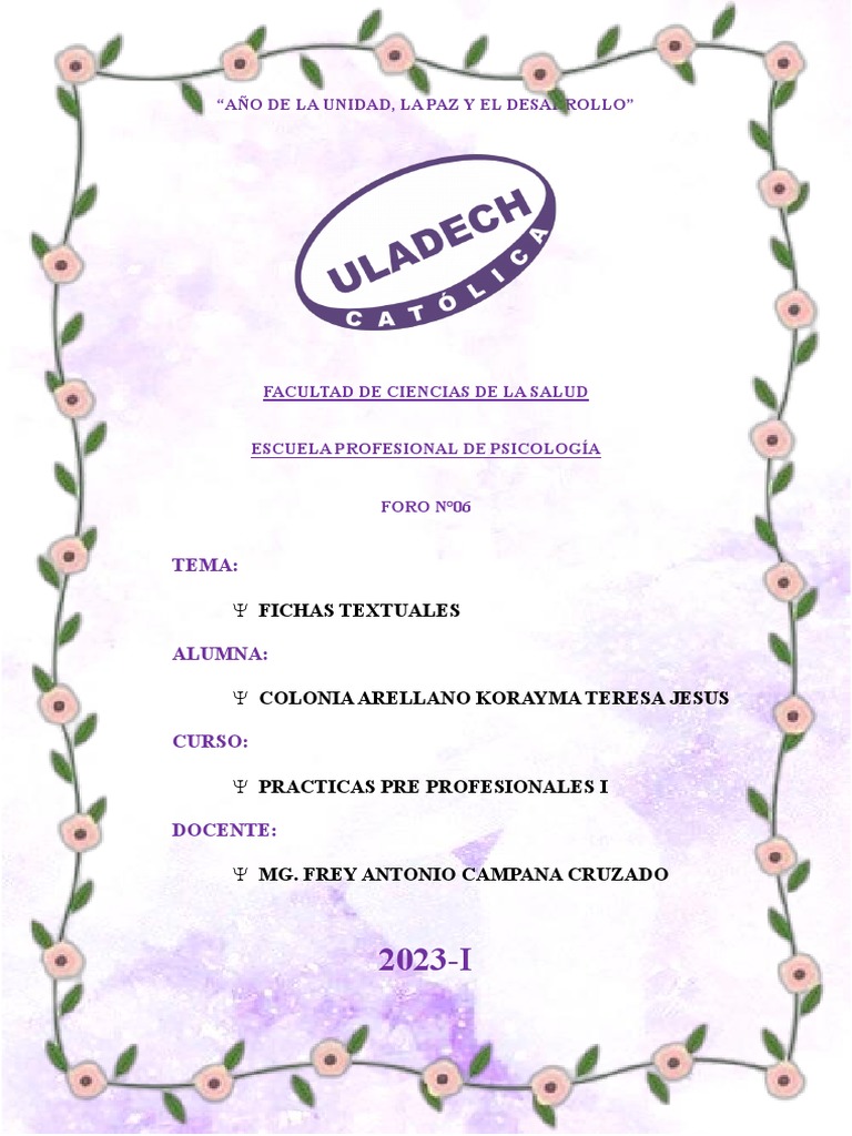 Foro N 6 Pppi 2023 I | PDF | Comportamiento | Temor