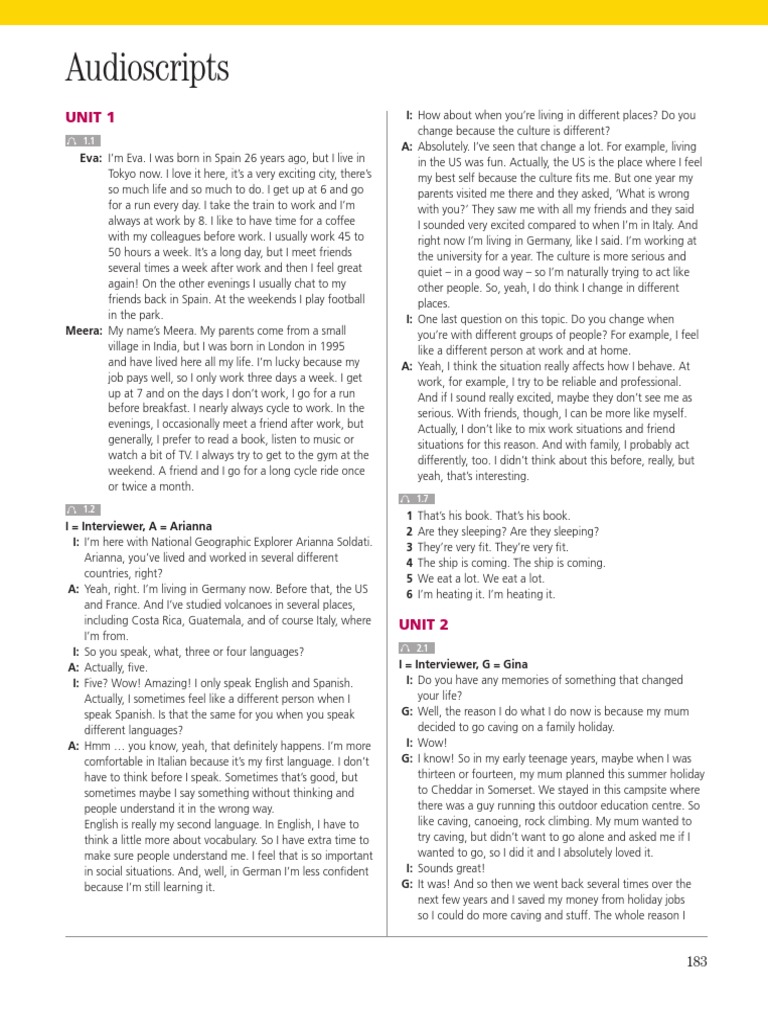 voices_students_book_audioscripts_pre-intermediate | PDF | Ancient Egypt | Restaurants