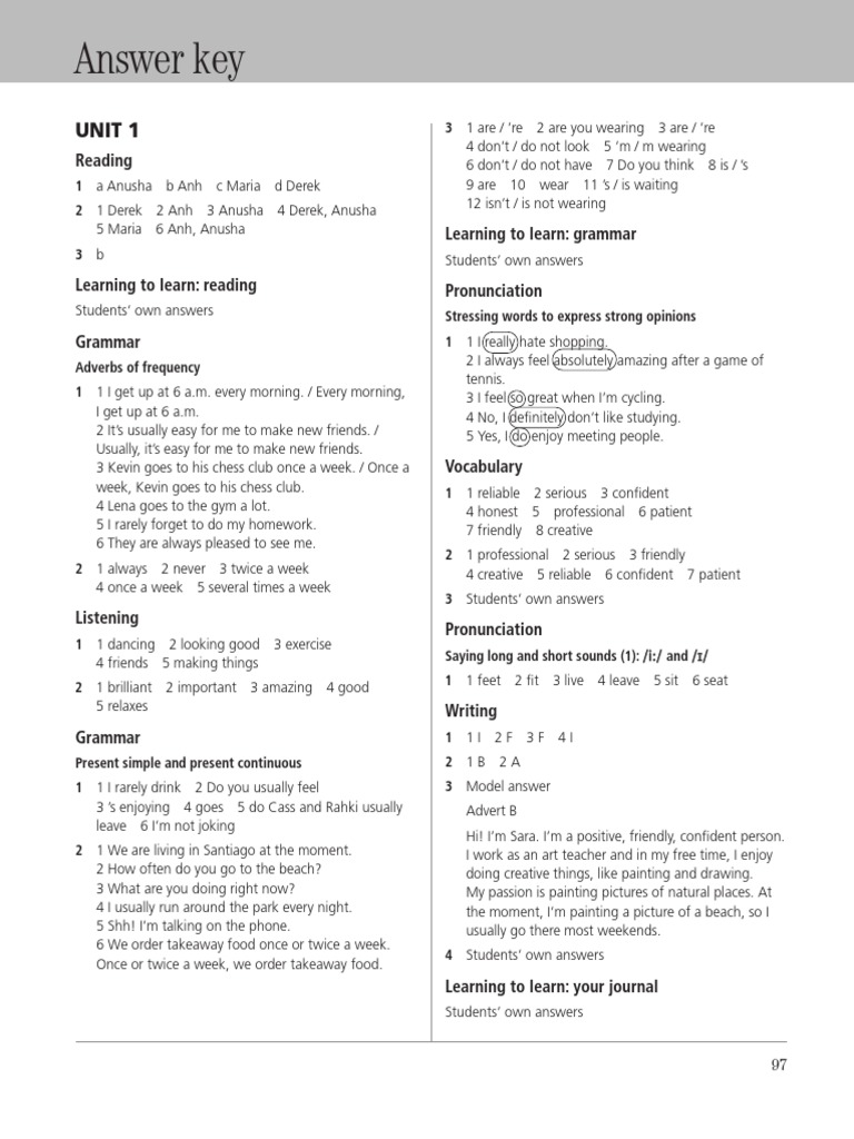 Voices Workbook Answer Key Pre-Intermediate | PDF | Tomato Sauce ...