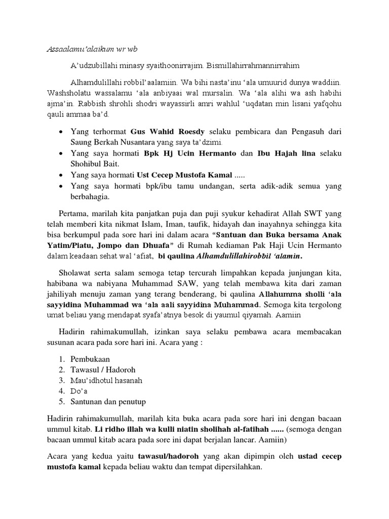 Teks MC Formal | PDF