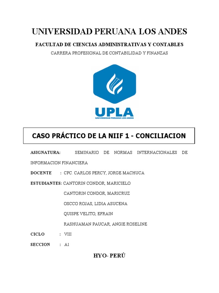 Casos Practicos de La Niif 1 | PDF | normas internacionales de ...