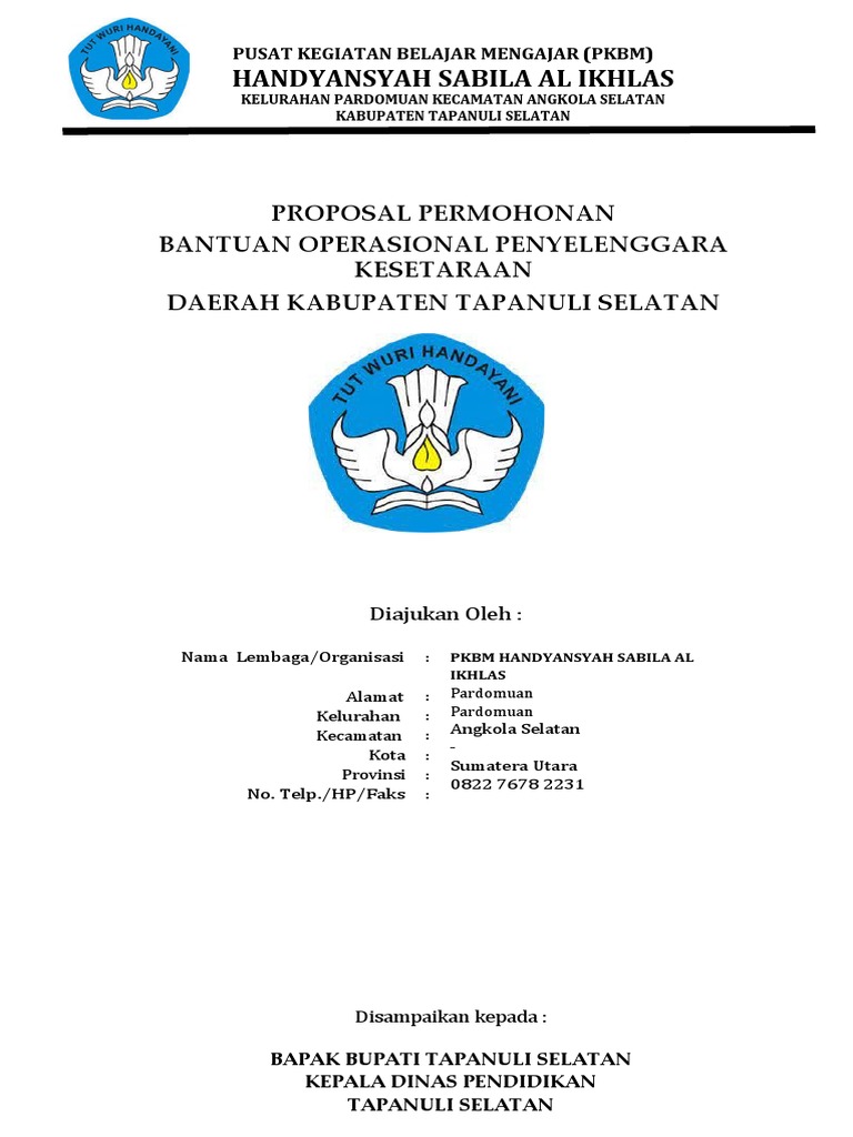 Proposal Bosda PKBM Handyansyah Sabila Al Ikhlas | PDF