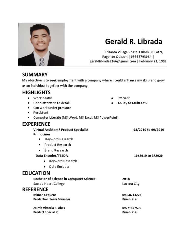 Resume PSA | PDF