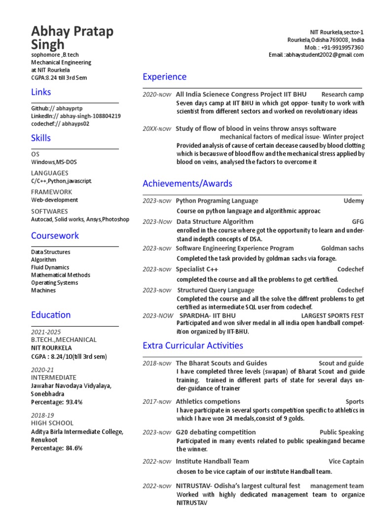 ABHAY 1 Page Resume | PDF | Computing | Software Engineering