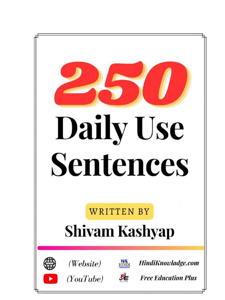 Daily Use Sentences by Shivam Kashyap 1 | PDF