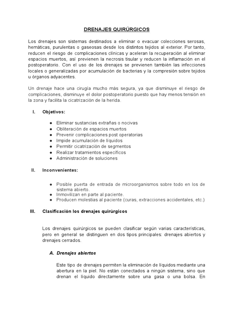 Drenajes Quirurgicos | PDF | Vejiga urinaria | Cirugía