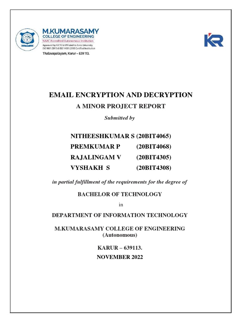 Email Encryption & Decryption | Download Free PDF | Unified Modeling Language | Information Security