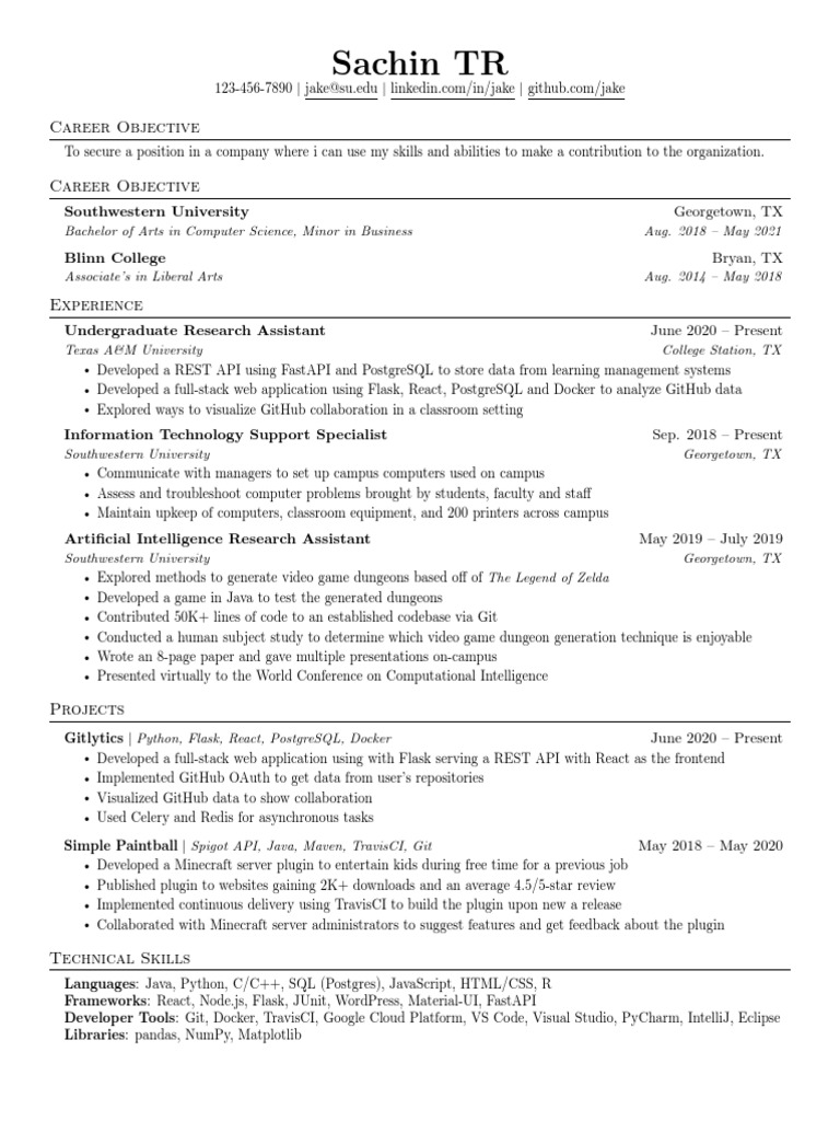 Jake S Resume | PDF | Postgre Sql | World Wide Web