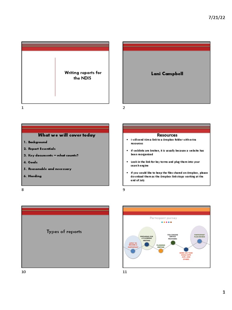 A - Presentation - Writing NDIS Reports | PDF | Disability | Caregiver