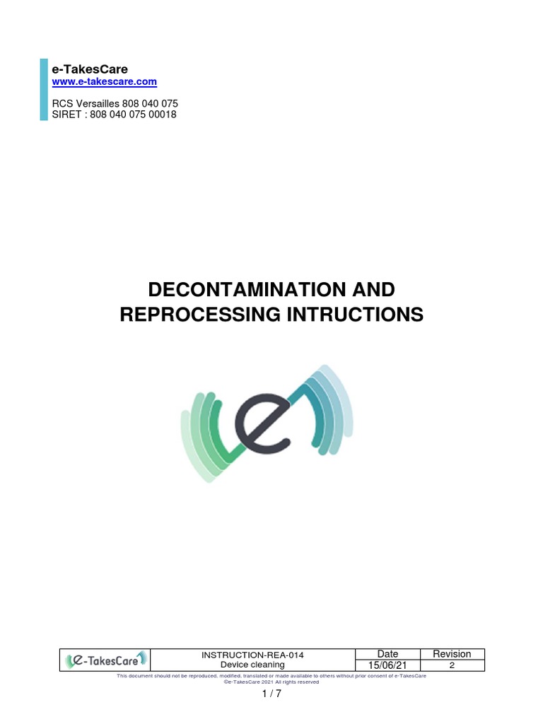 Instruction-Rea-014 V02 Device-Cleaning V02 Pub | PDF | Disinfectant | Sterilization (Microbiology)