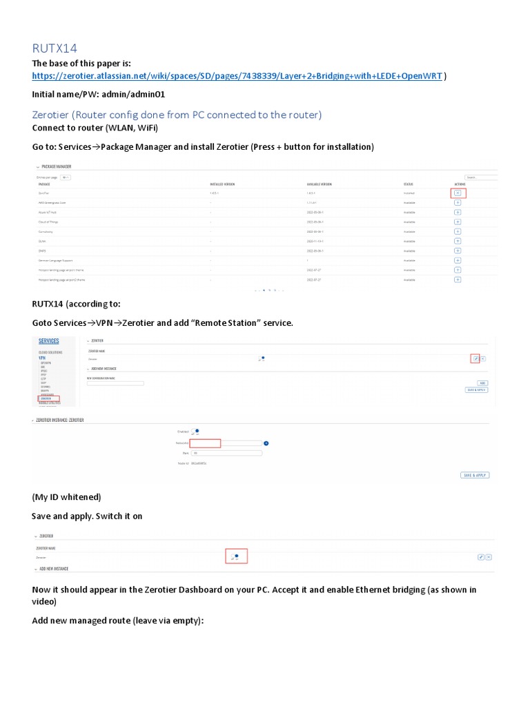 HB9BLA Wireless - RUTX14 Zerotier | PDF | Computer Network | Router (Computing)