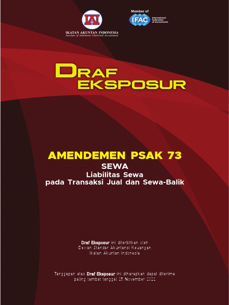 De AmendPSAK 73 Sewa Tentang Liabilitas Sewa Pada Transaksi Jual Dan Sewa Balik | PDF ...