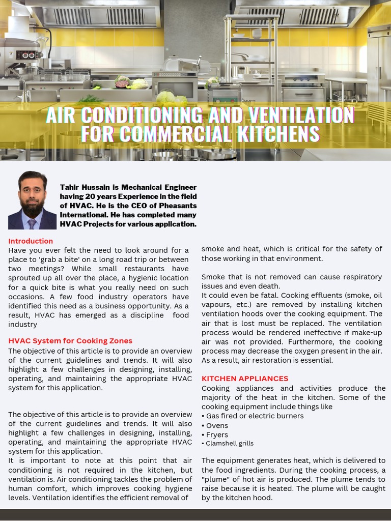 Air Conditioning and Ventilation Fro Commercial Kitchen | PDF | Duct ...