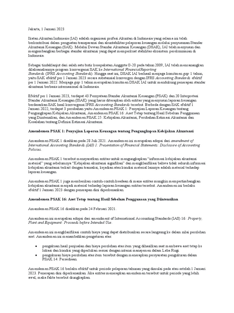 PSAK Baru 2023 | PDF
