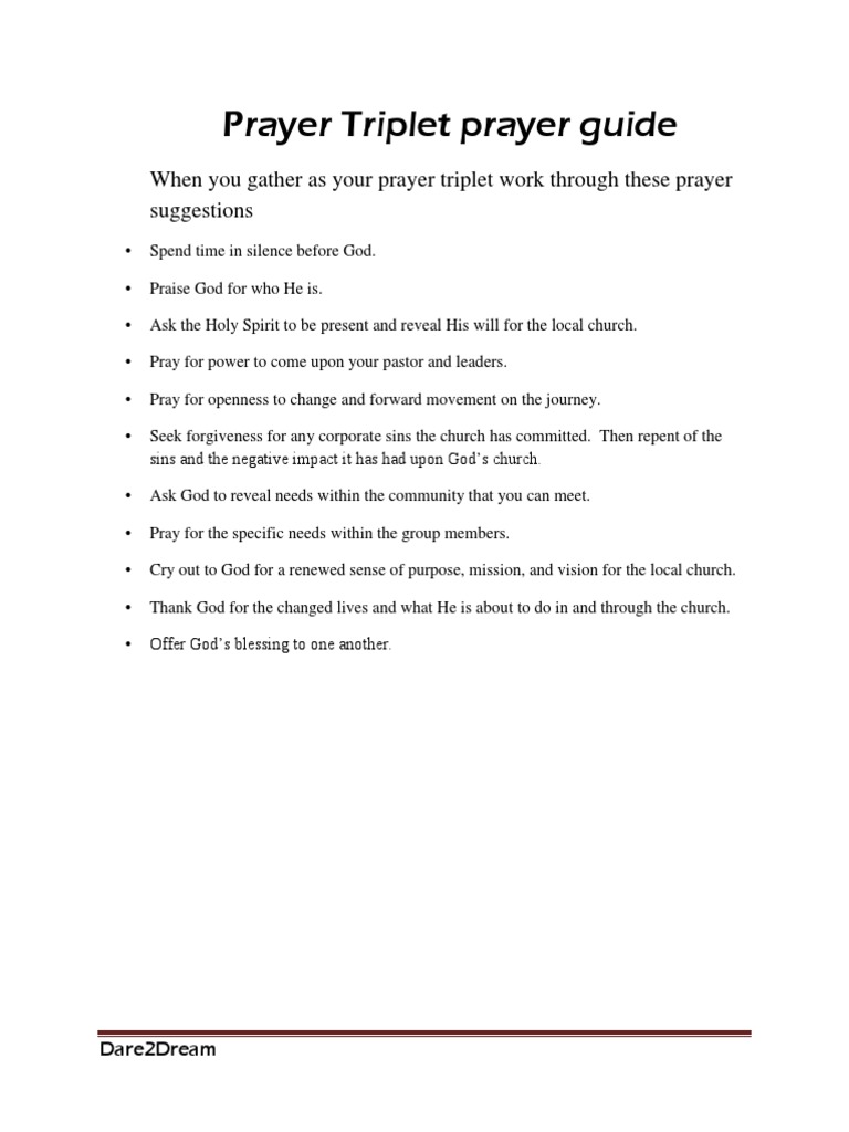 Prayer Triplet Prayer Guide | PDF