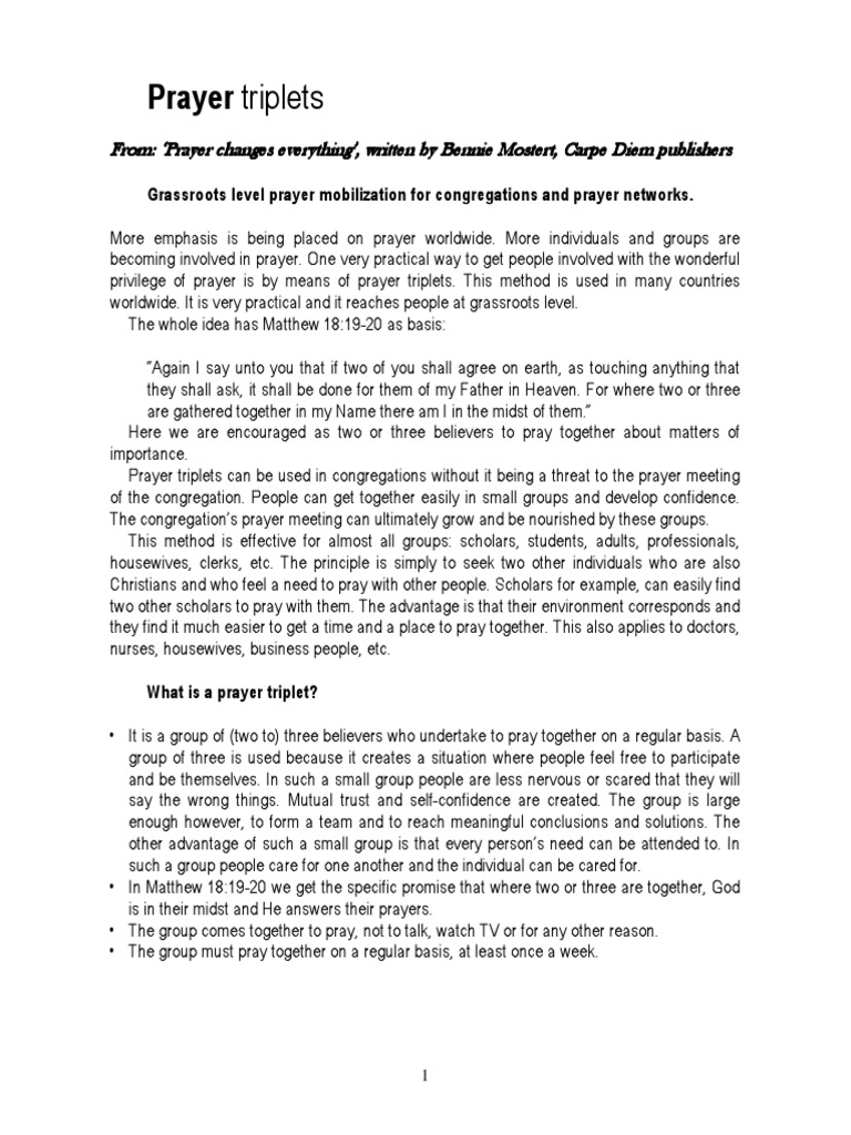 Prayer Triplets | PDF | Prayer | Worship