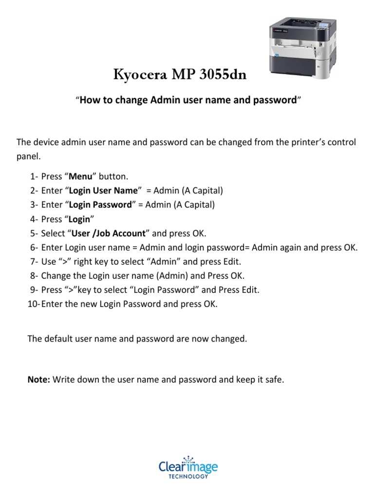 Kyocera Password | PDF