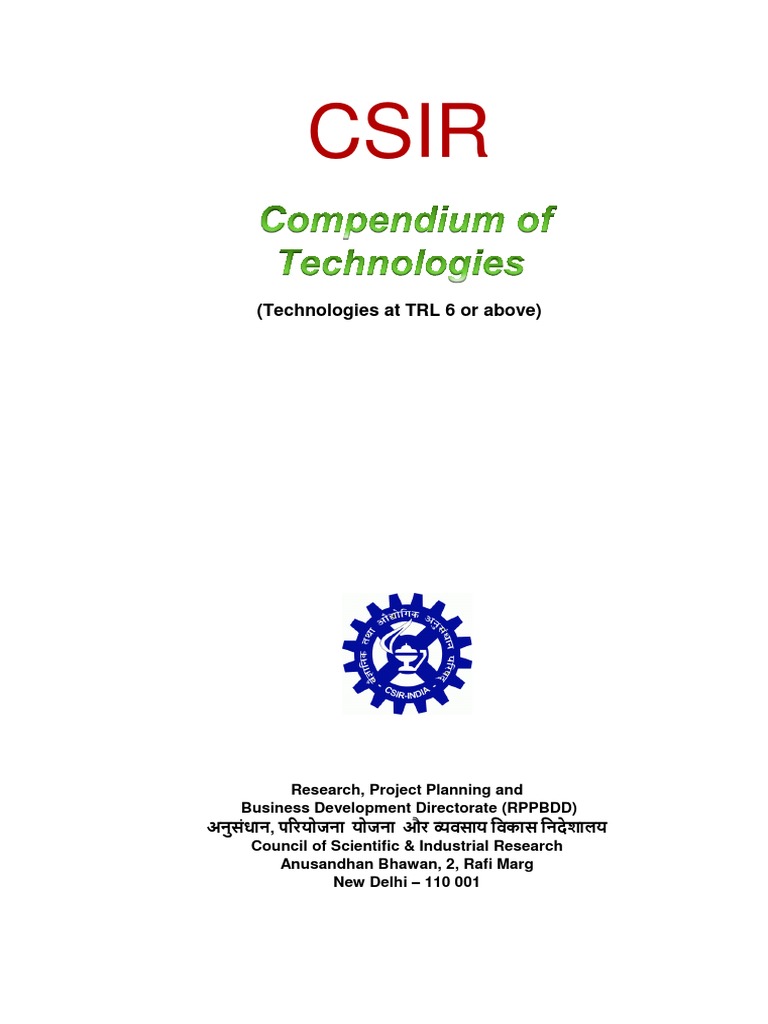 CSIR Technologies-Summary | PDF | Pain | Aluminium Oxide