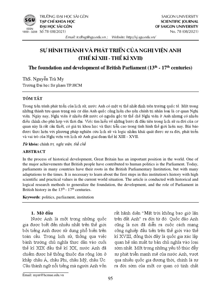 S Ự Hình Thành Và Phát Triển Của Nghị Viện Anh (TH Ế Kỉ Xiii - Thế Kỉ ...