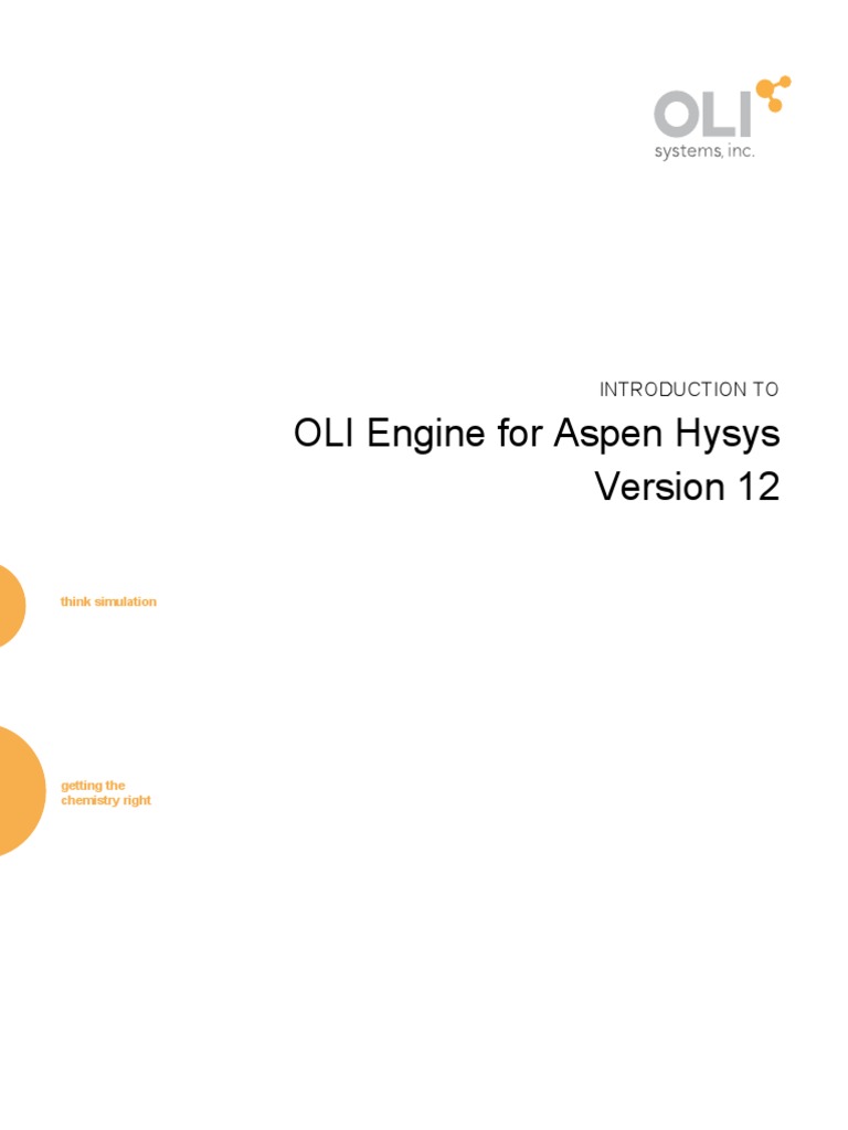 OLI Engine For Aspen Hysys V12 Getting Started Guide | PDF OLI Engine For Aspen Hysys V12 Getting Started Guide | PDF