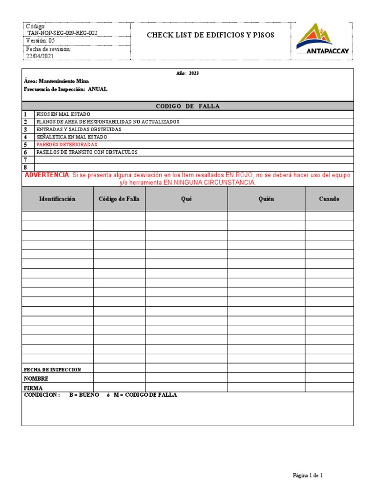 CHECK_LIST_DE_EDIFICIOS_Y_PISOS | PDF