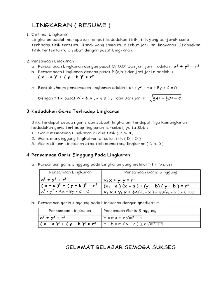LINGKARAN Resume | PDF | Metode & Bahan Ajar