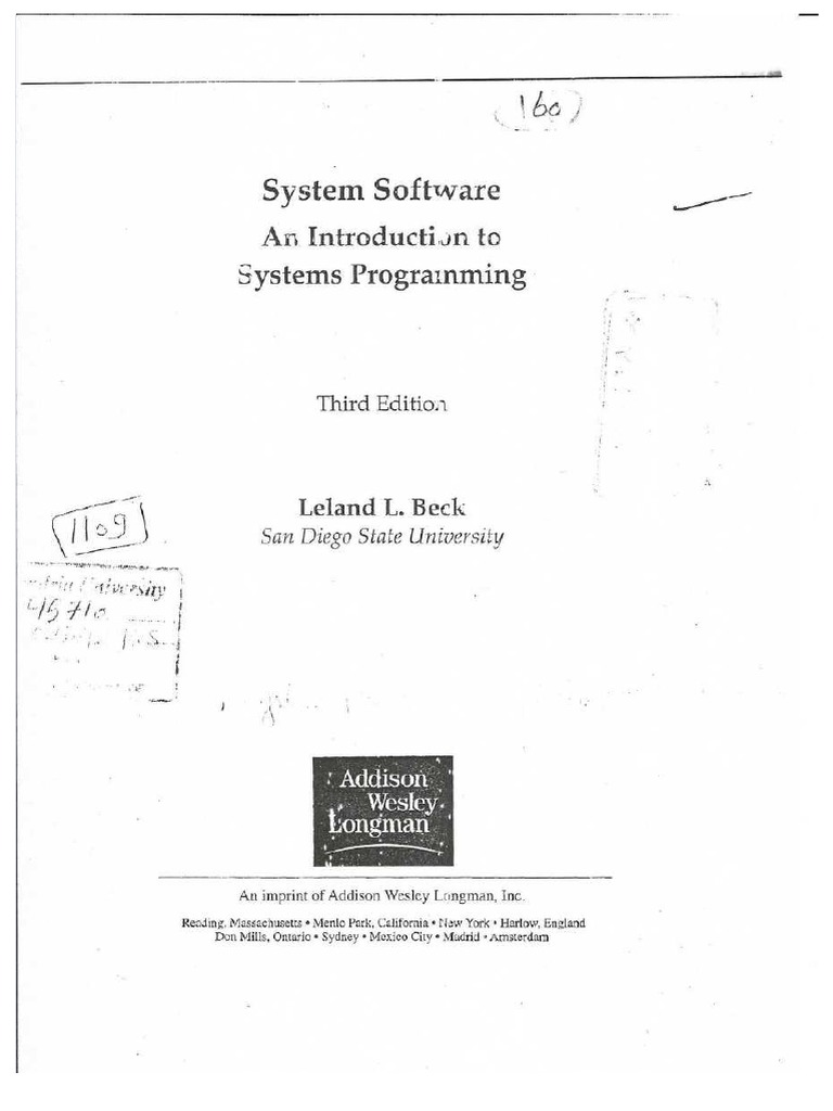 System Software An Introduction To Systems Programming Leland Beck Third Editionpdf | PDF