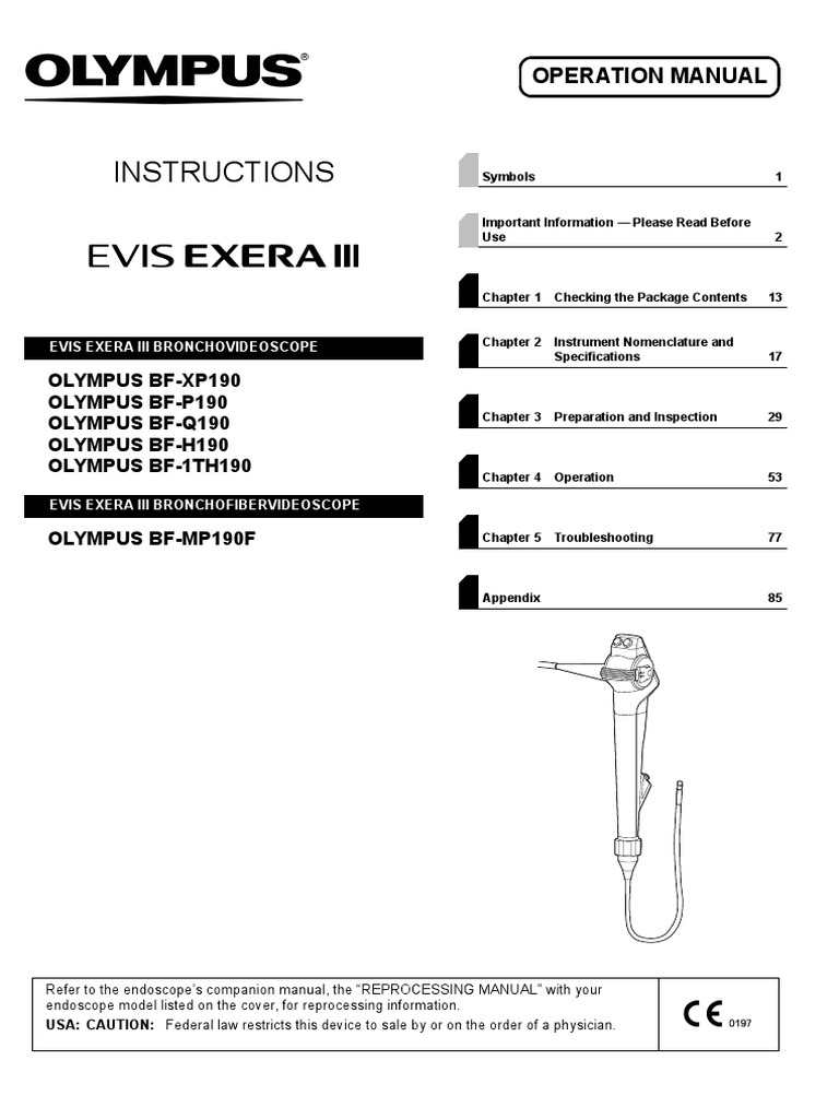 Instructions: Operation Manual | PDF | Endoscopy | Electrical Connector