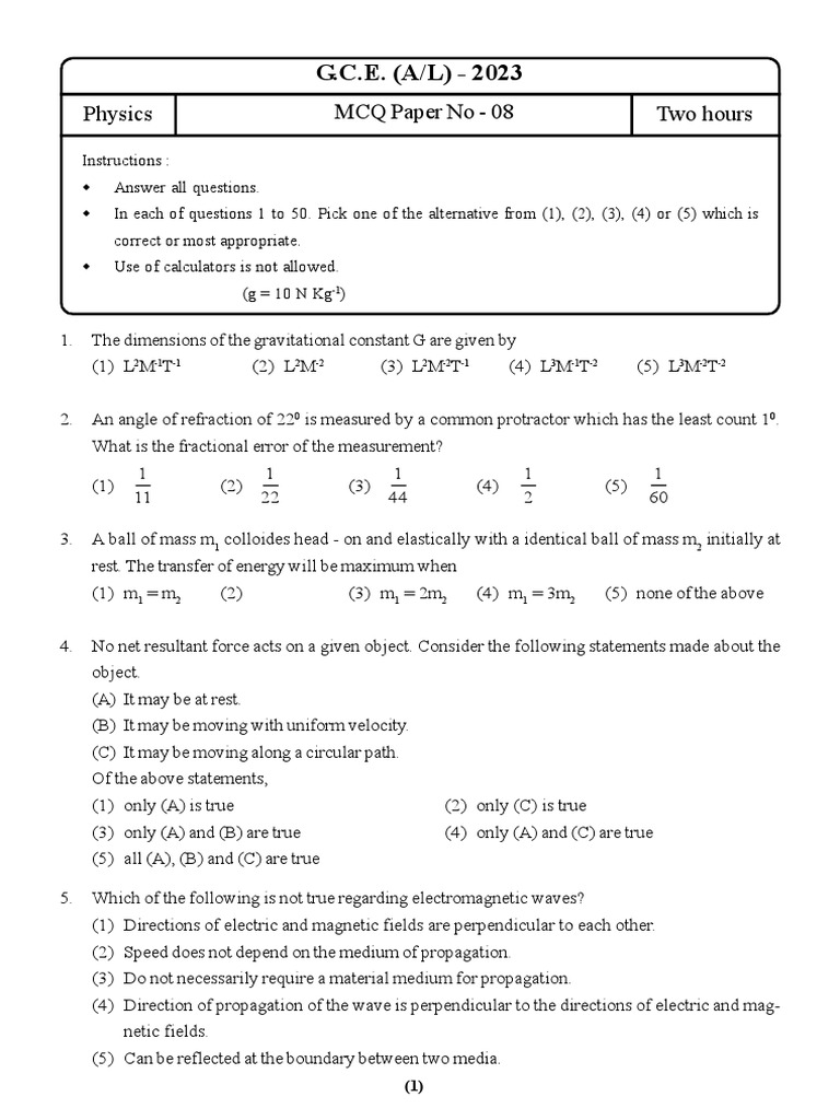 2023-Al-Mcq - 08 | Download Free PDF | Waves | Wavelength
