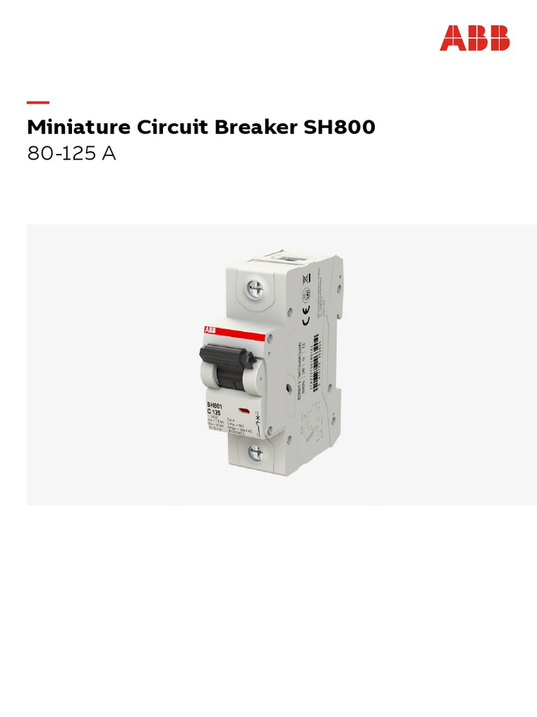 Miniature Circuit Breaker SH800 en 9AKK108466A7598 ABB | PDF ...