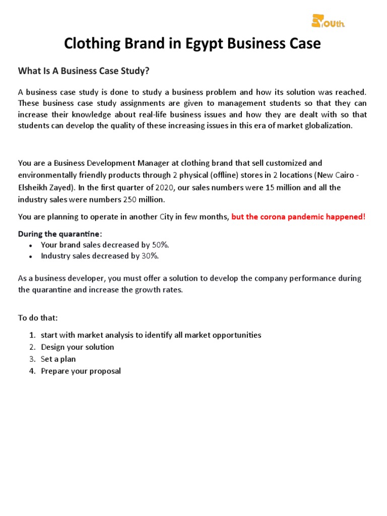Egypt Clothing Brand Case Study | PDF | Gross Margin | Strategic Management