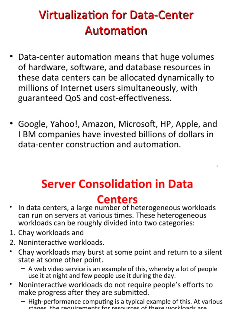 Virtualization For Data-Center Automation | PDF