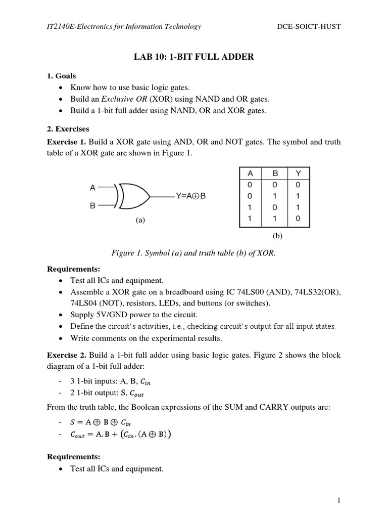 Lab 10 2022 2 | PDF | Logic Gate | Digital Electronics