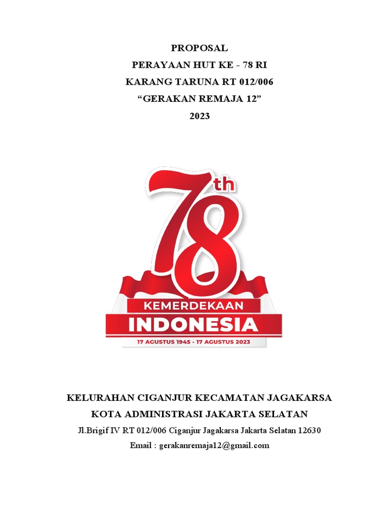 Proposal Hut RI 78 GEMA 12 | PDF