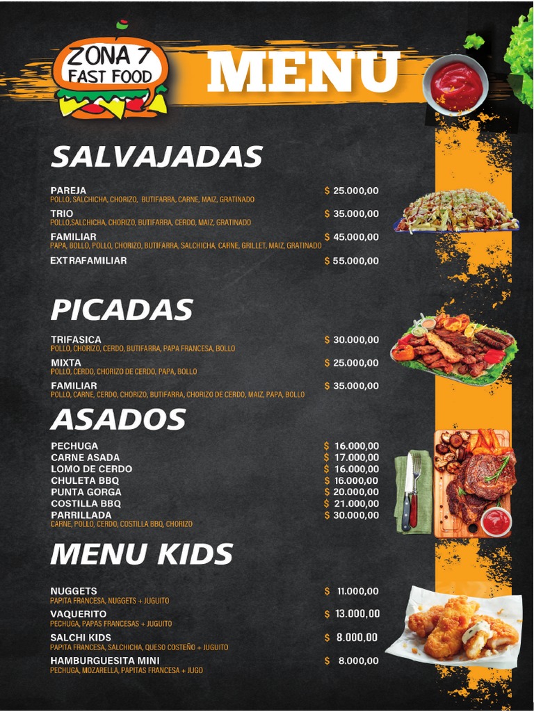 Menu Zona 7 Fast Food | PDF
