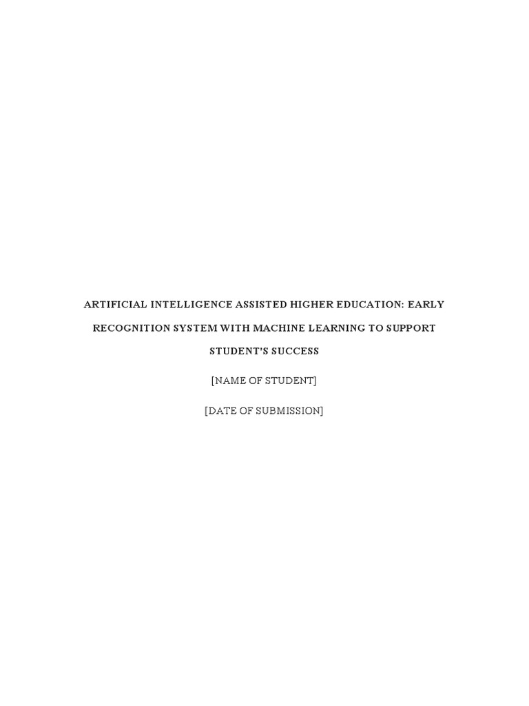 Artificial Intelligence Assisted Higher | PDF